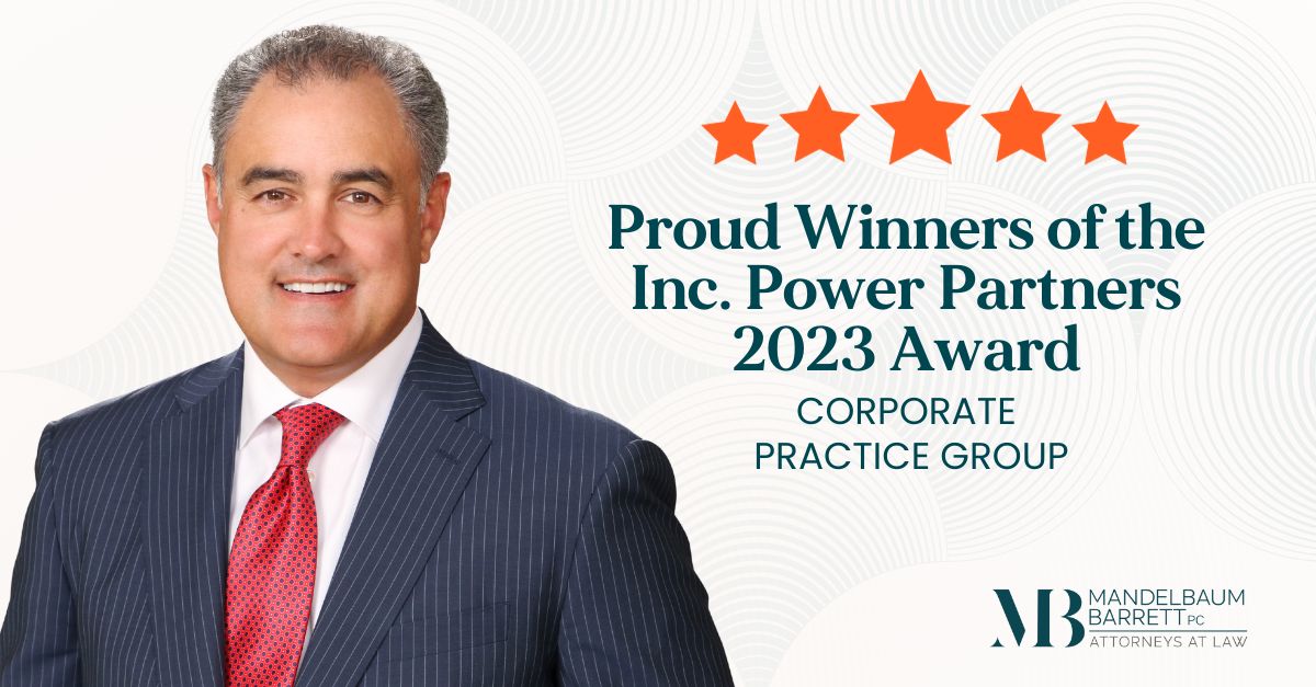 Mandelbaum Barrett PC Earns Prestigious Inc. 2023 Power Partner Award ...