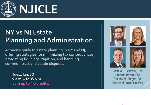 Shawna Brown to present on NJICLE panel discussing NY vs NJ Estate ...