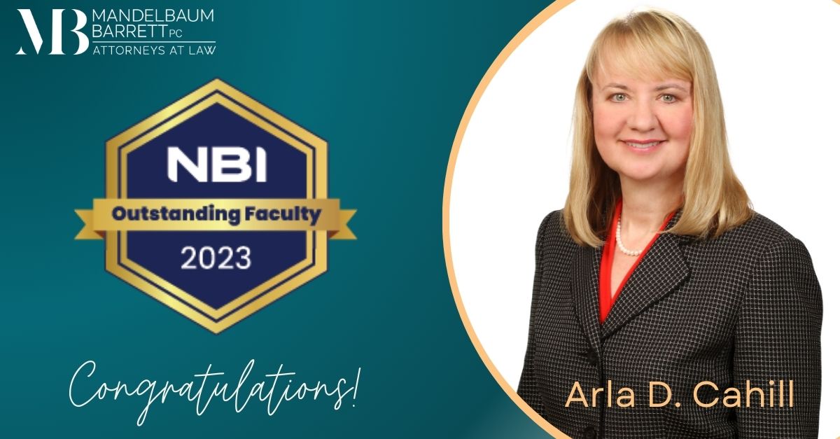 Arla D. Cahill, Esq. honored with the 2023 Outstanding Faculty Award by the National Business ...